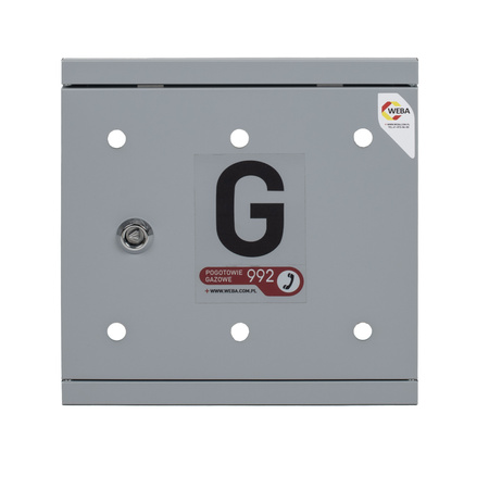 Recessed gas cabinet 250x250 metal - grey Recessed \ Metal \ RAL7040 ...