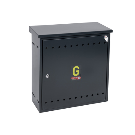 Wall-mounted gas cabinet 600x600x250, metal, slanted roof, anthracite ...