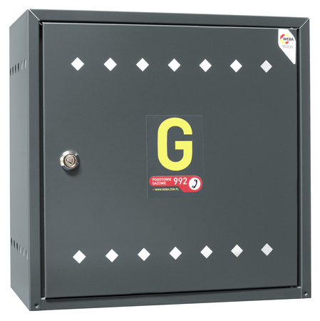 Wall-mounted gas cabinet 450x450x250, metal, flat roof, anthracite for ...