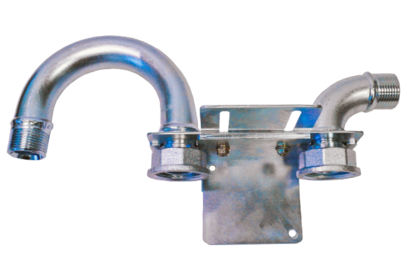 Gas meter bar for gas meter G4/G6, conical male thread 1" x male thread ...